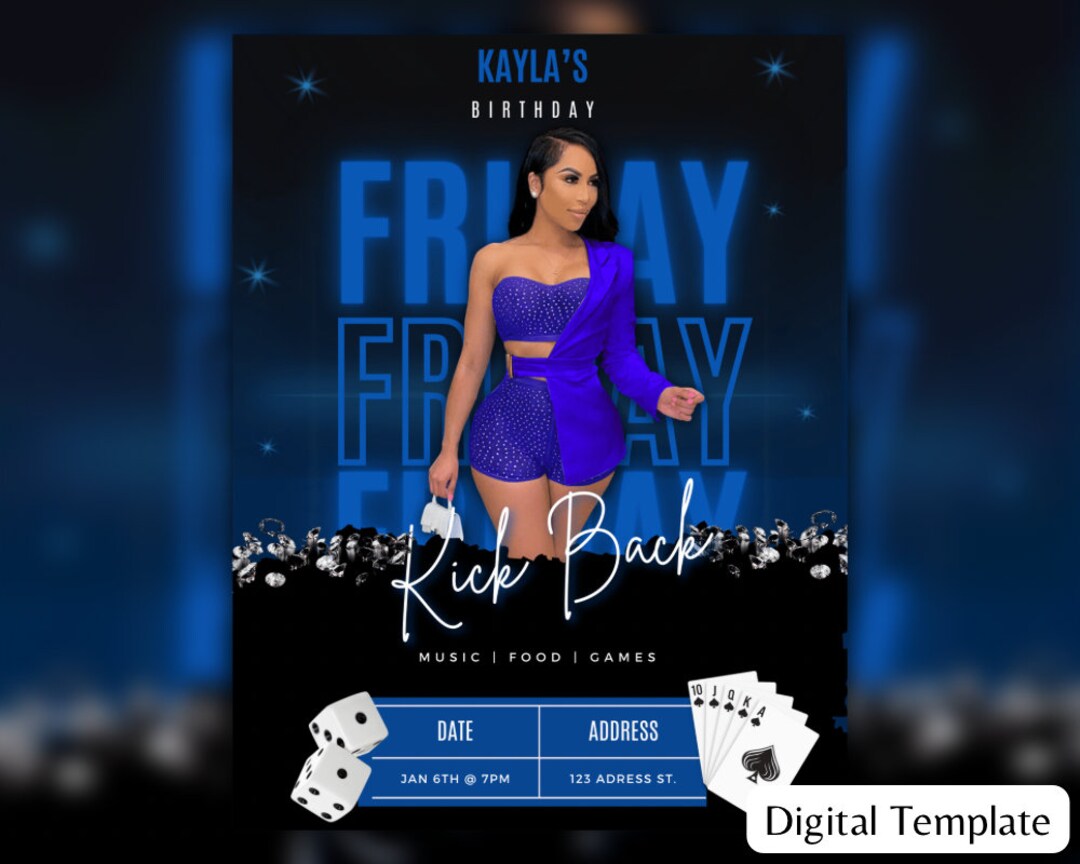 Blue Friday Kickback Flyer Template | Perfect Flyer for Party or Club ...