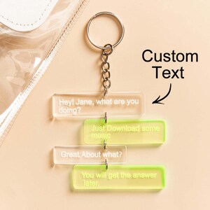 Fun Custom Text Message Conversation Keychains, 1st Date Text Messages ...