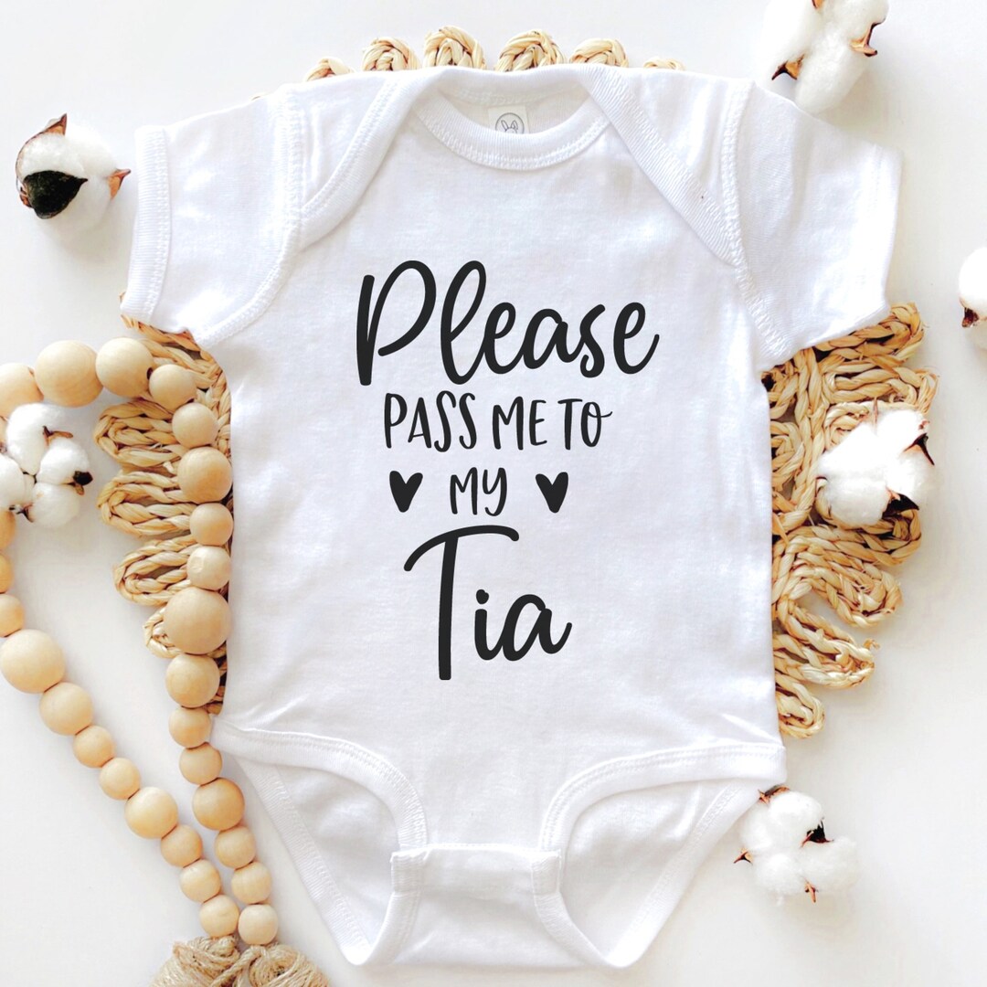 Pass Me to My Tia Baby Announcement Spanish Auntie Shirt Baby Shower ...