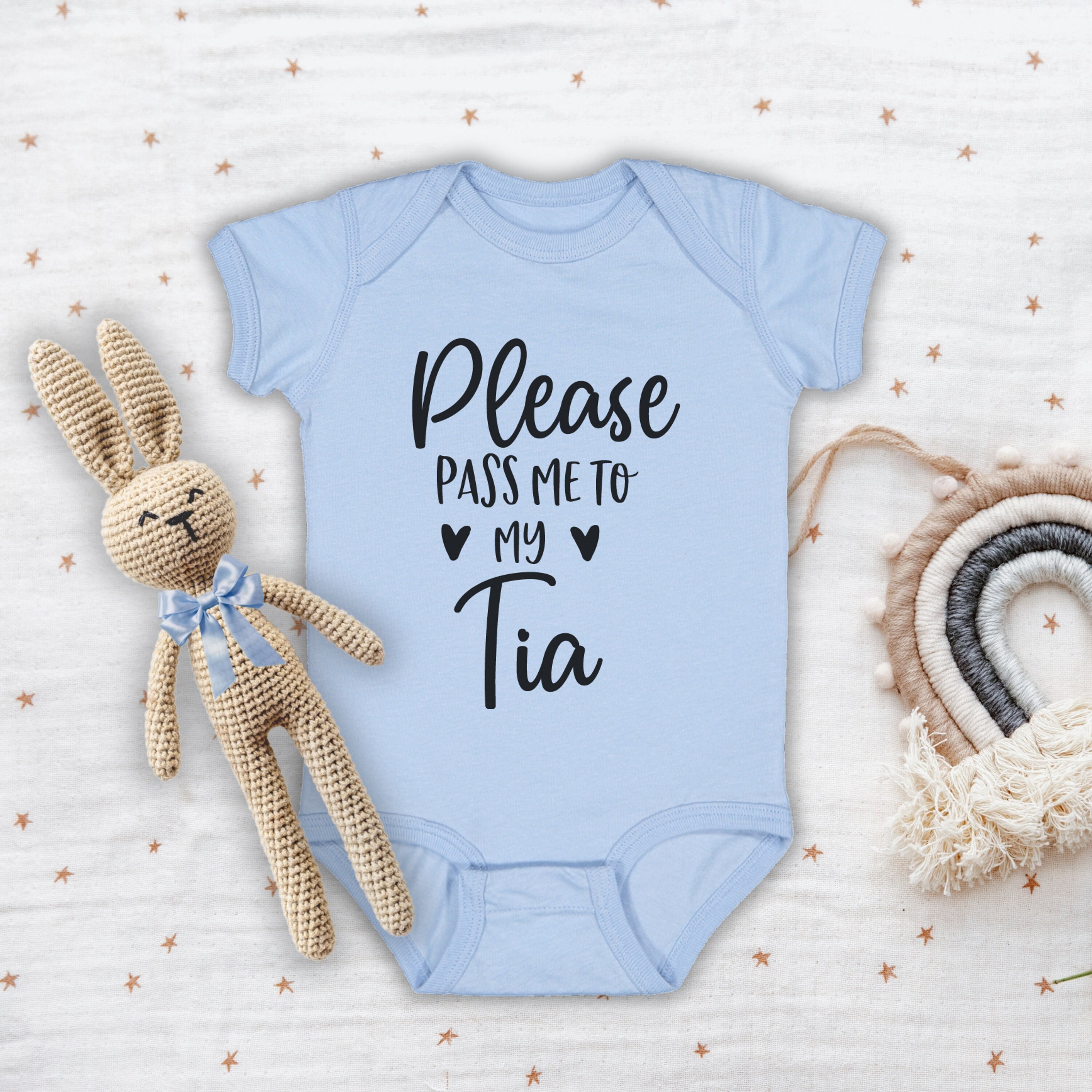 Pass Me to My Tia Baby Announcement Spanish Auntie Shirt Baby Shower ...