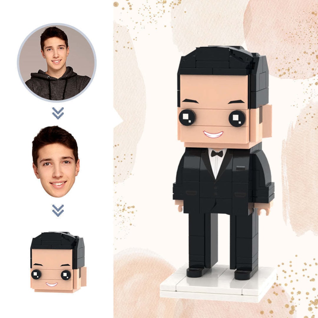 Custom Head not Full Body Brick Figures Personalized Groom Brick ...