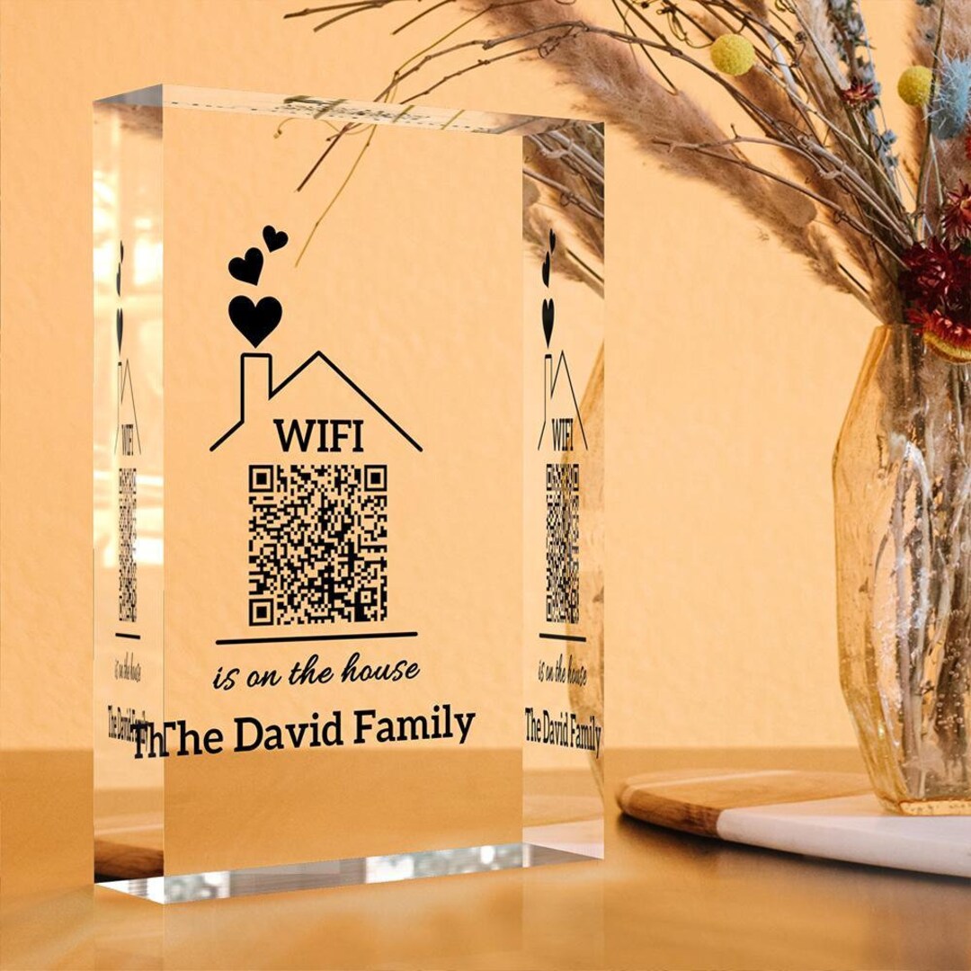 Personalized Wifi Sign QR Code Scanner Guest Wifi Password Sign Custom ...