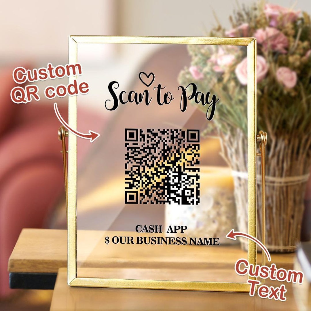 Custom QR Code Plaque, Scan to Pay Sign, Scannable Qr Code Sign, Scan ...