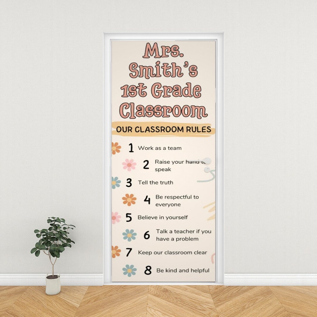 Custom Classroom Door Decal, Teacher Door Stickers, Personalized ...