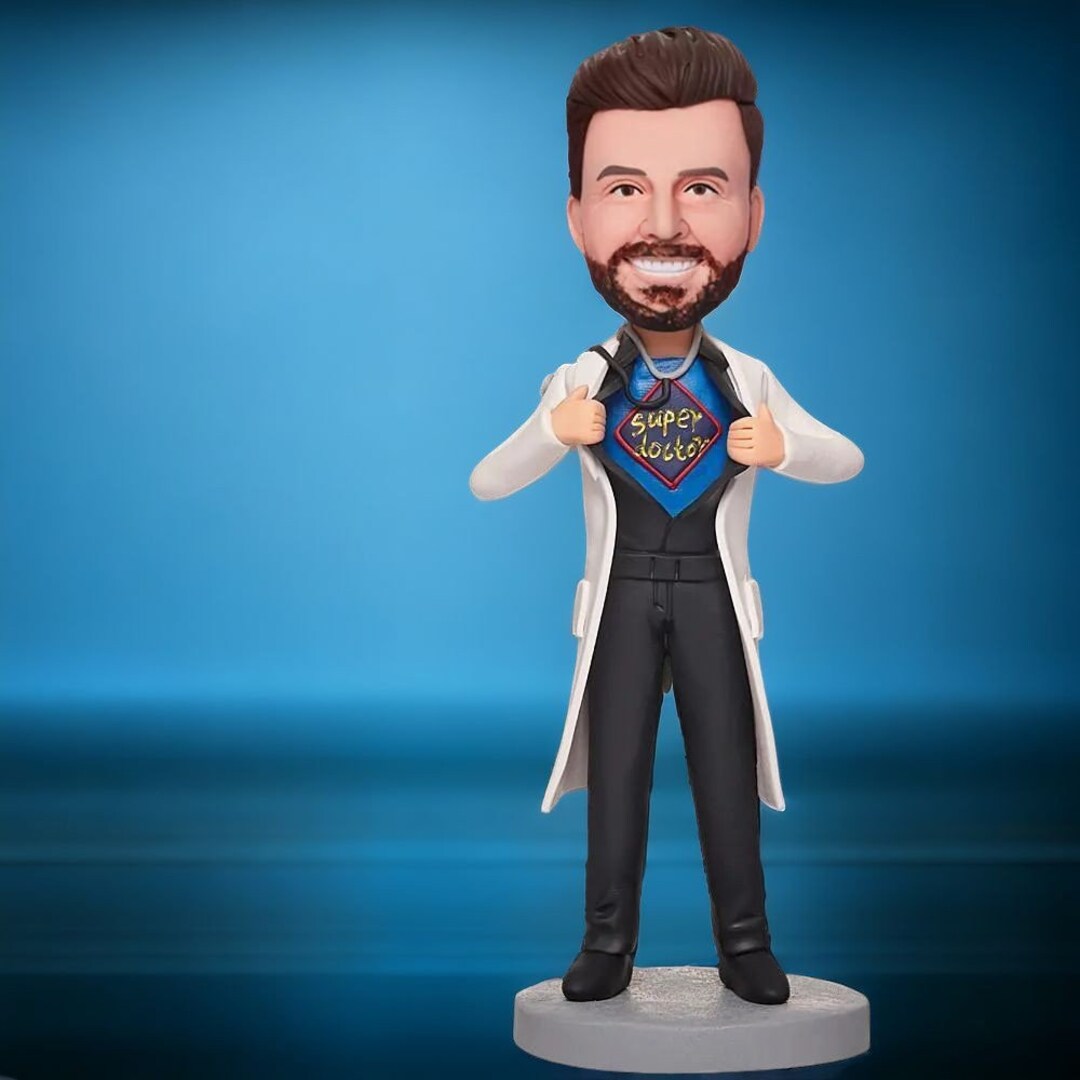 Doctor Bobblehead Custom With Stethoscope, Custom Medical Doctor ...