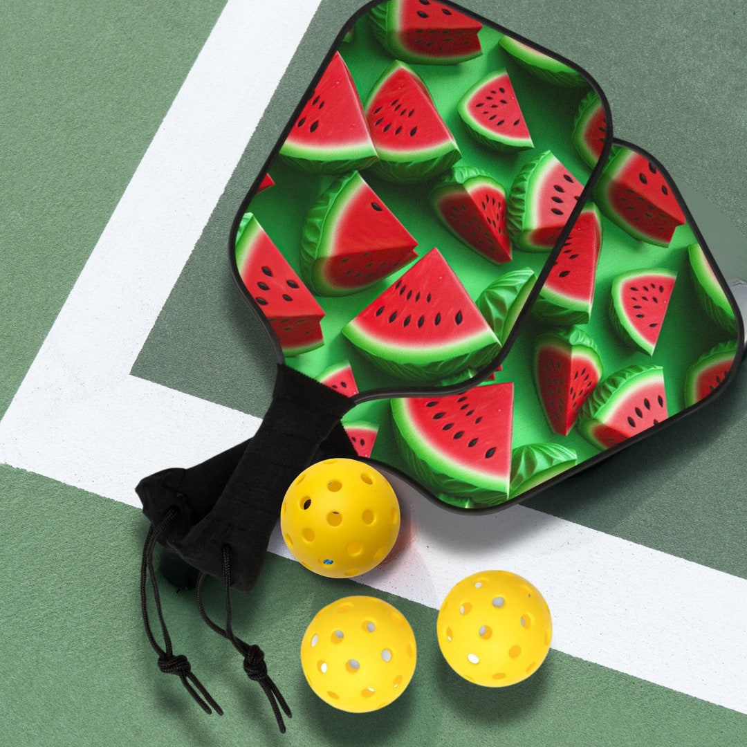 Fun Custom Pickleball Set, Pickle Ball Gift, Watermelon Pickleball ...