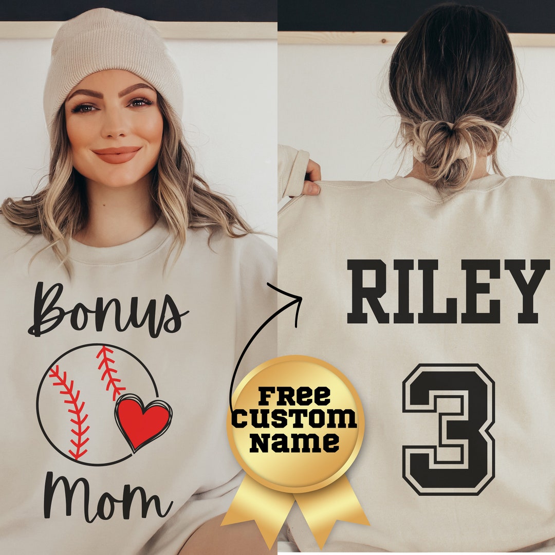 Personalized Bonus Mom Baseball Shirt Custom Baseball Bonus Mom ...