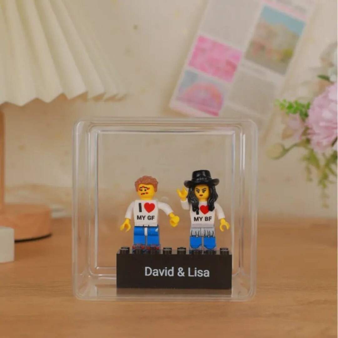 Custom Mini-figures on a Personalized Brick, Two Personalized Mini ...