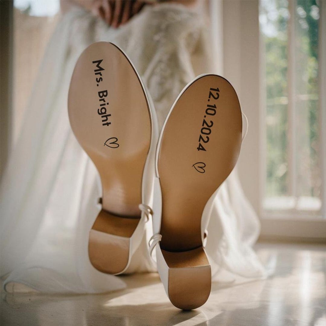 Custom Wedding Shoe Sticker Personalized Bride Shoes Decal I Do Decal ...