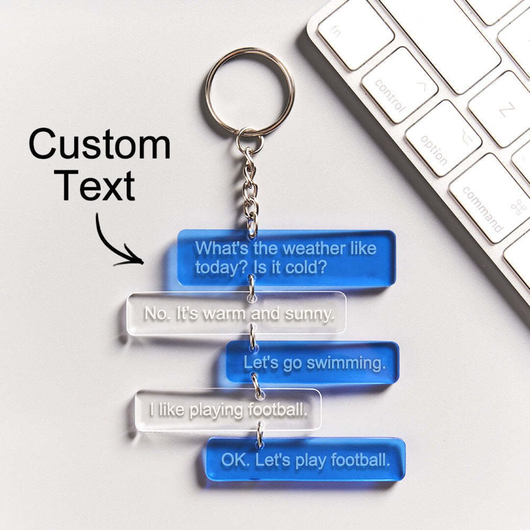 Fun Custom Text Message Conversation Keychains, 1st Date Text Messages ...