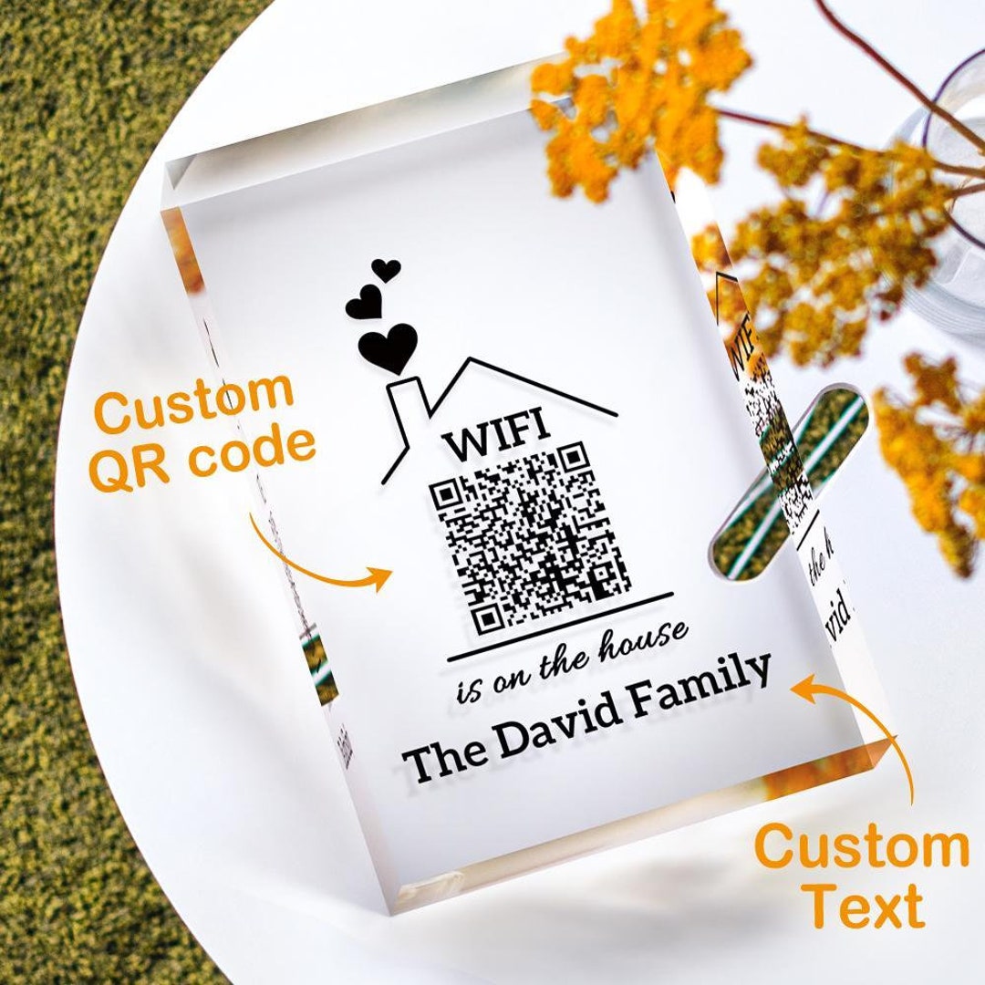 Personalized Wifi Qr Sign, Personalized New Home Gift, Personalised ...