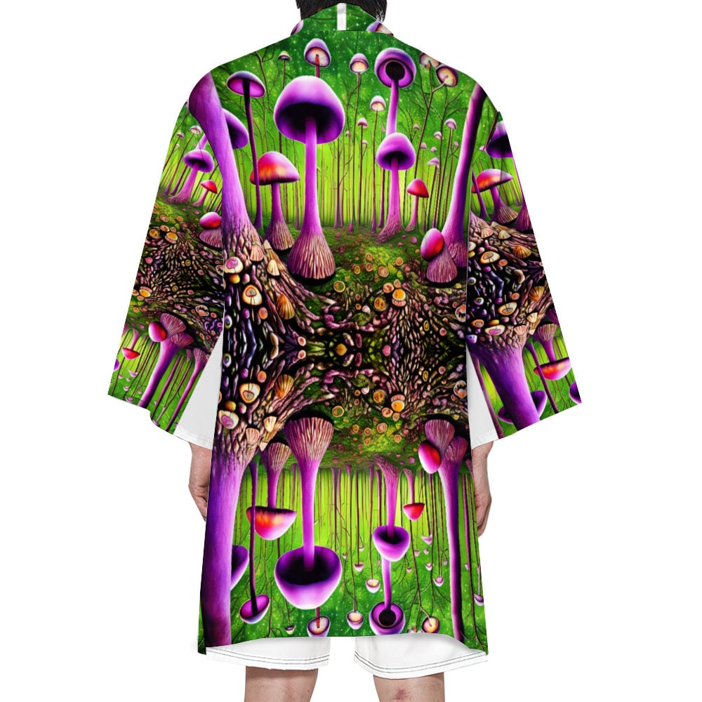 Rave Kimono, Rave Wear Sizes up to 8XL, Men's Rave Wear, Mushroom Men's ...