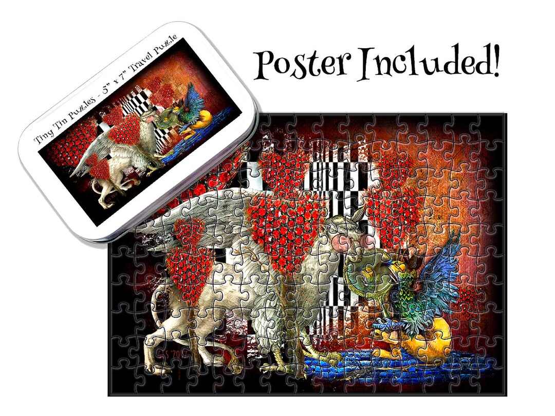 Jigsaw Puzzle | 150pc | Griffon in Distress | Tiny Tin Puzzles |travel ...