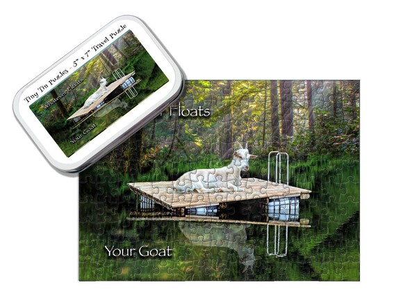 Jigsaw Puzzle 150pc Float Your Goat Goats Tiny Tin | Etsy