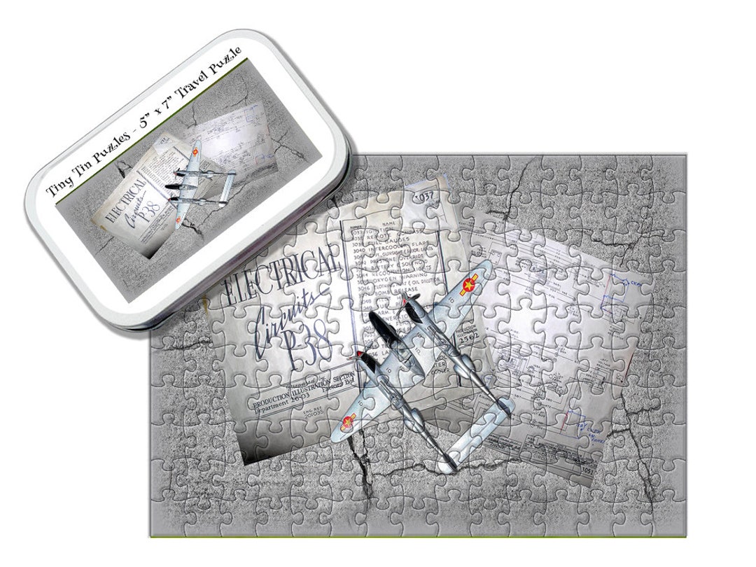 Jigsaw Puzzle | 150pc | P-38 Lightning Desk Work | Tiny Tin Puzzles ...