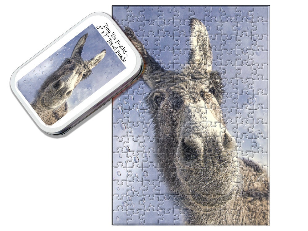 Jigsaw Puzzle 150pc 3 Pack Donkeys Tiny Tin Puzzles - Etsy