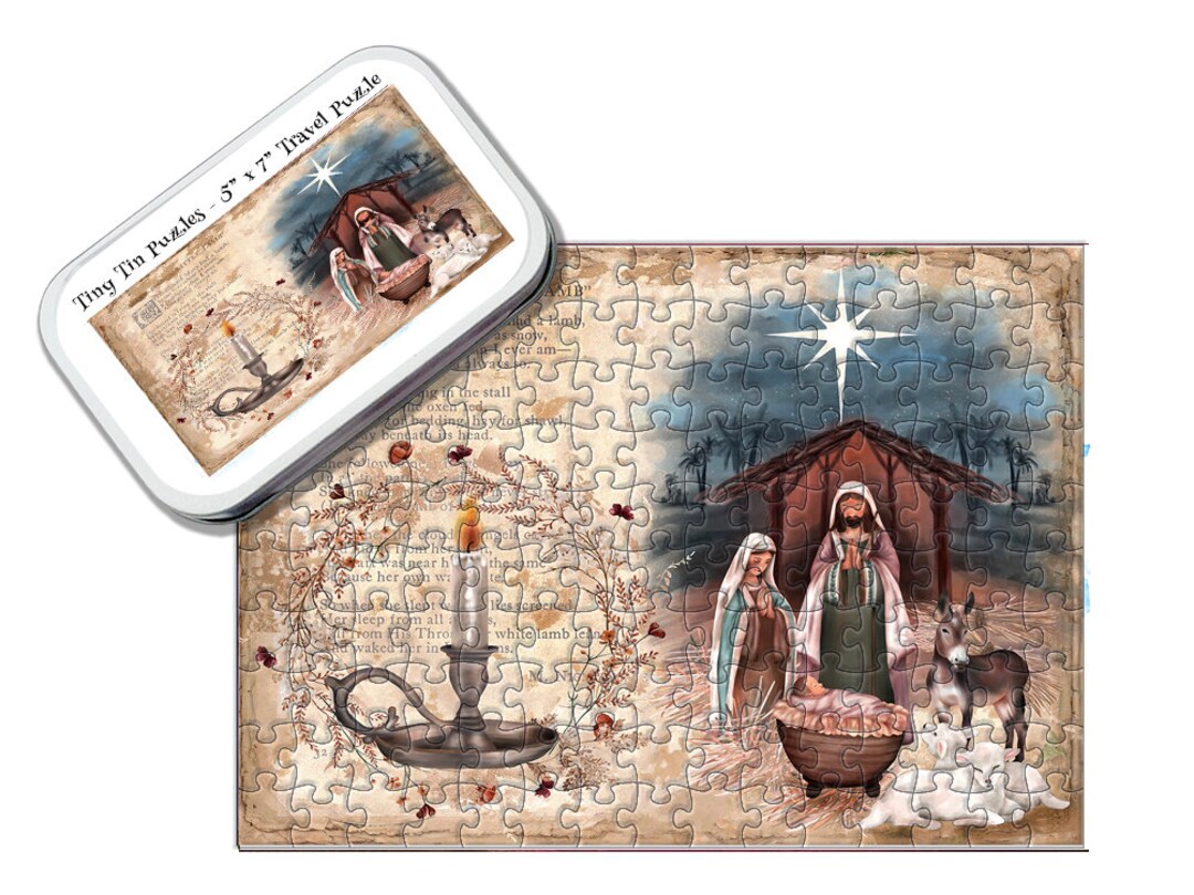 Jigsaw Puzzle | 150pc | Little Lamb | Tiny Tin Puzzles |travel Puzzle ...
