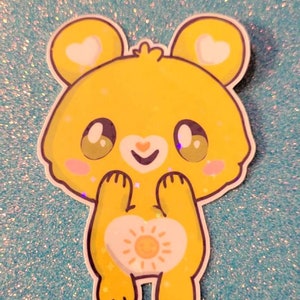 Cute Kawaii Chibi Style Nostalgic Caring Bears Sparkling Sticker/decal ...