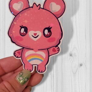 Cute Kawaii Chibi Style Nostalgic Caring Bears Sparkling Sticker/decal ...