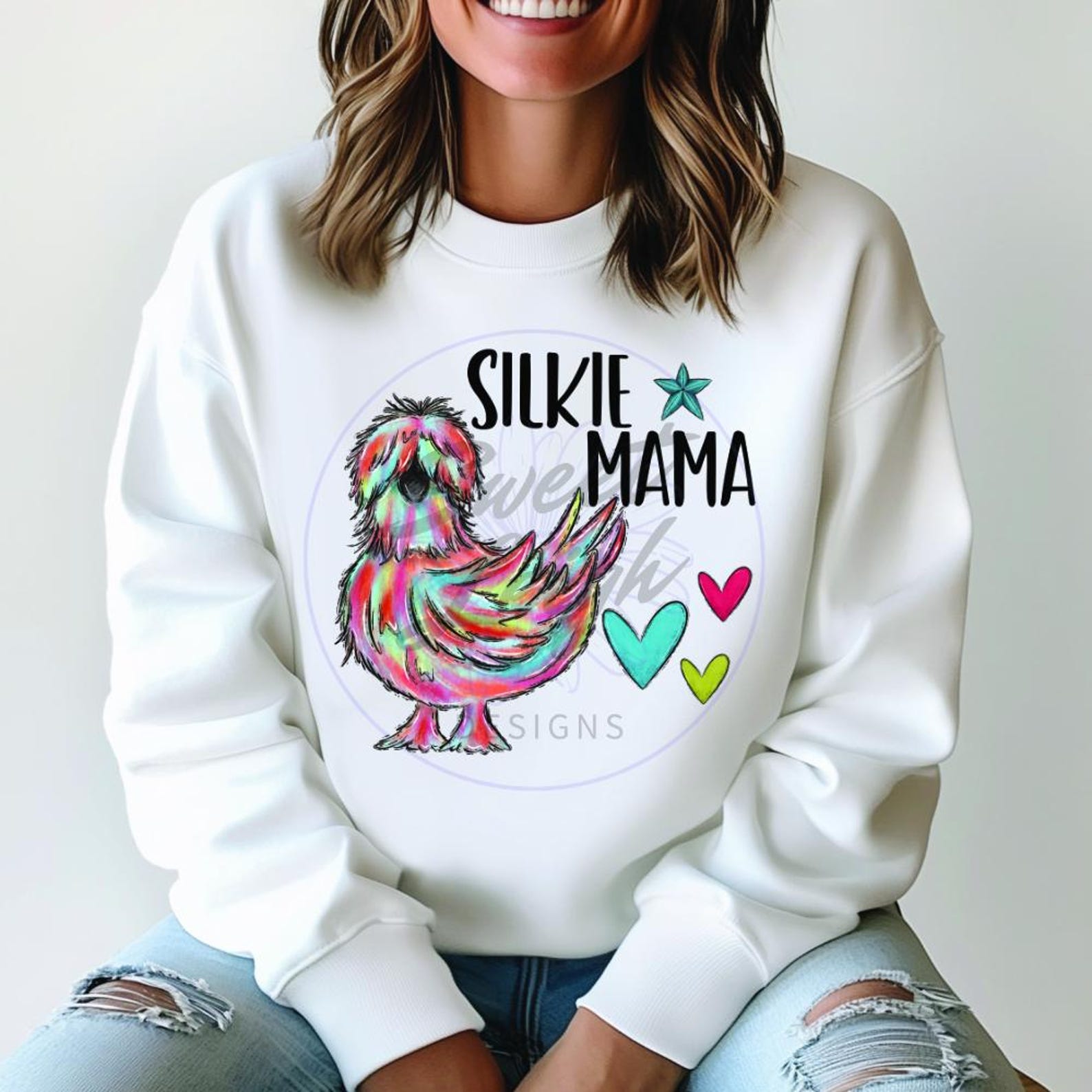 Silkie Mom Png, Chicken Png, Farm PNG, Sublimation PNG, Animal Png ...