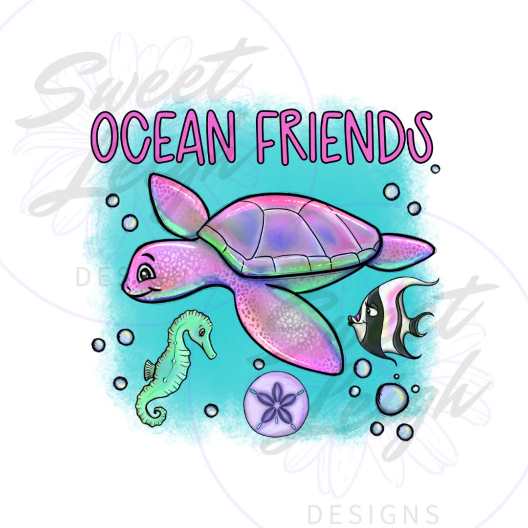 Ocean Friend Png, Turtle Png, Turtle Design, Seahorse Png, Fish Png ...