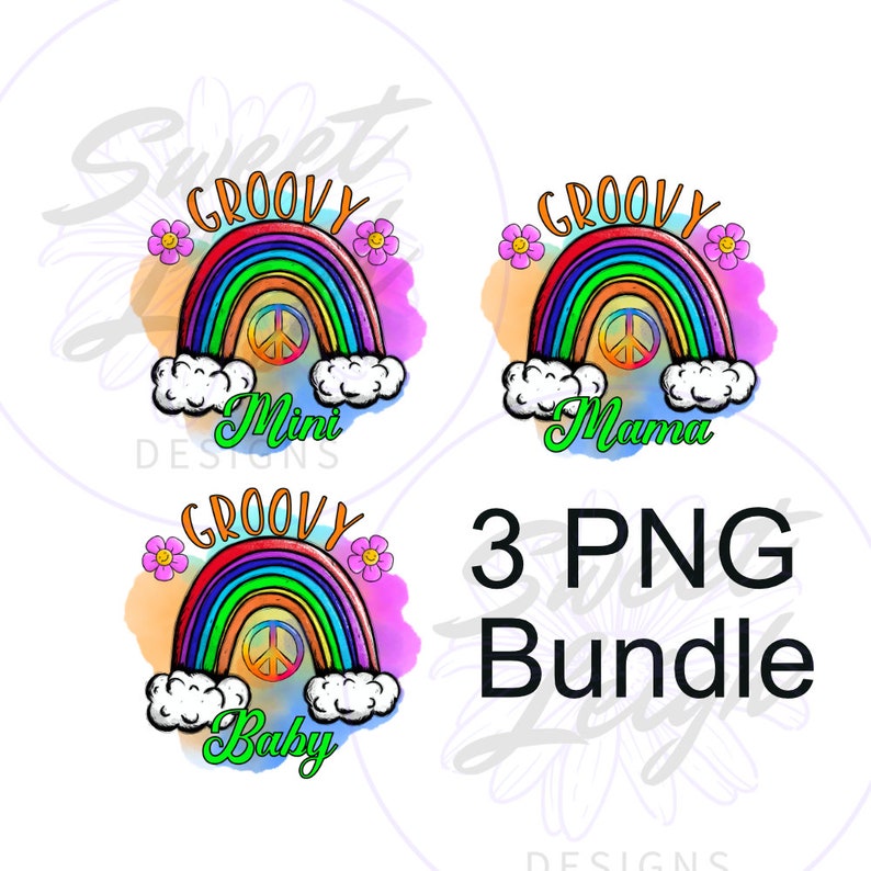 Mama and Mini Rainbow Png Groovy Baby Png Groovy Mama Png - Etsy