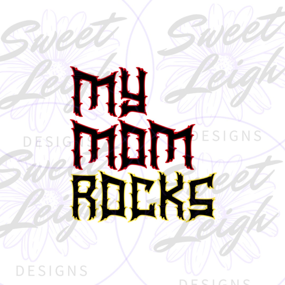 My Mom Rocks Png, Rock Png, Lightning Bolt Png, Kids Shirt Png, Baby ...