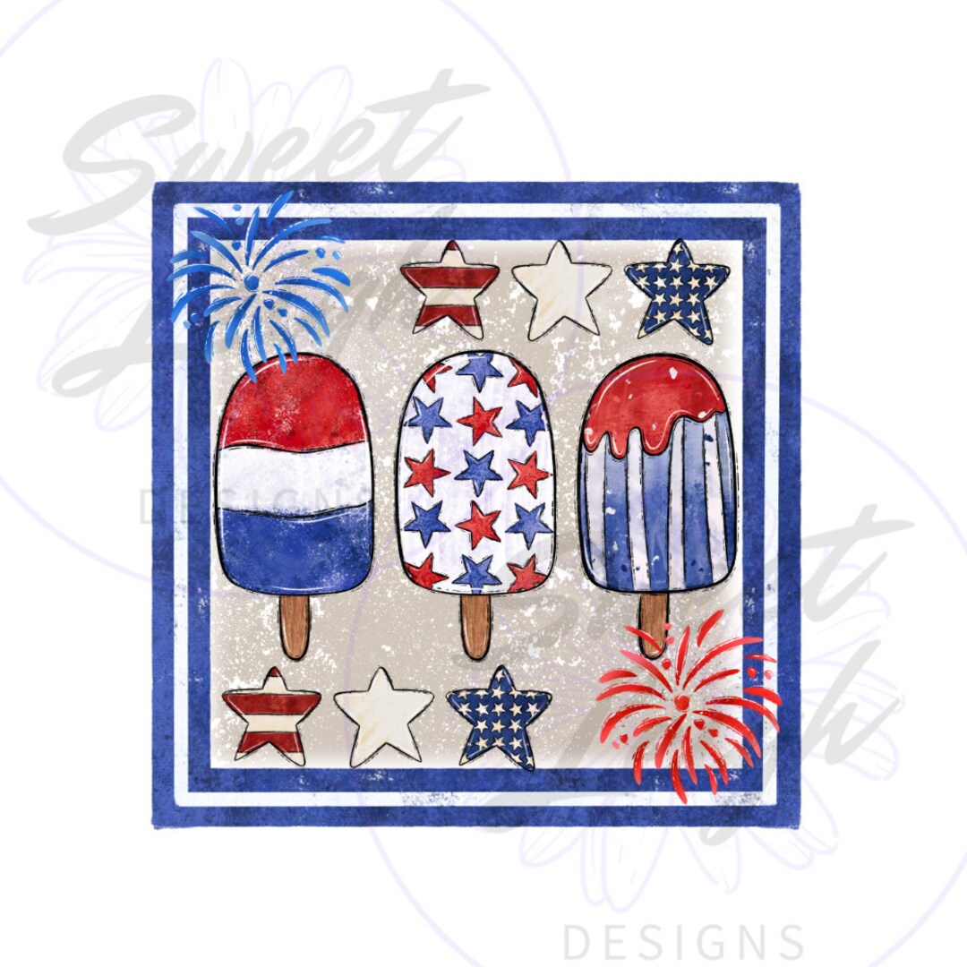 Popsicles Png Fireworks Png July 4th Png Fourth of July - Etsy