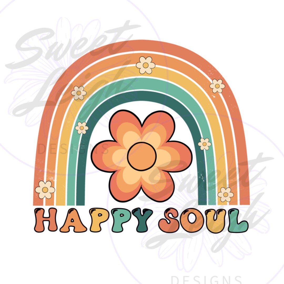 Happy Soul Png, Retro Png, Mental Health Png, Rainbow Png, Sublimation ...