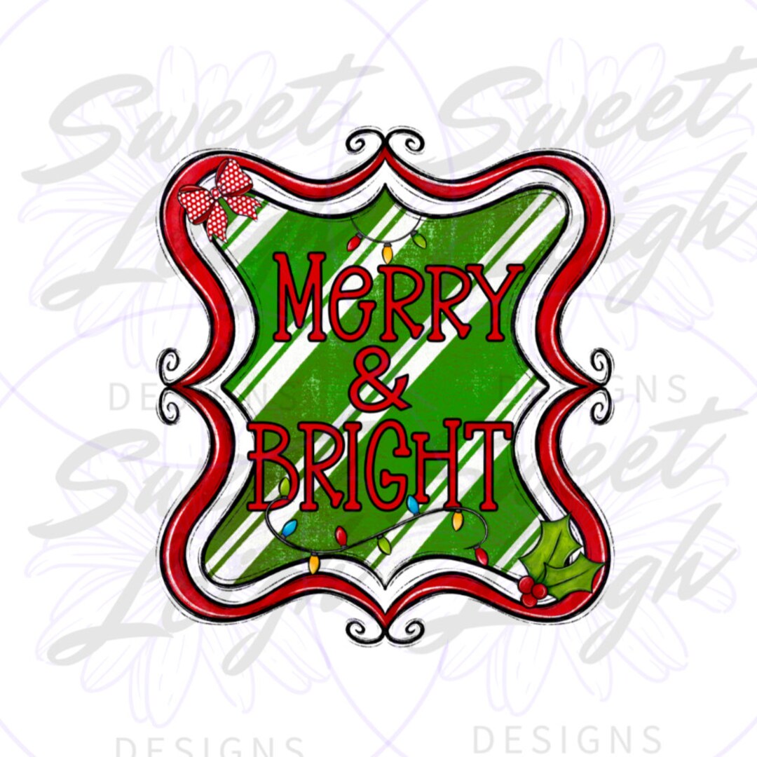 Merry and Bright Png, Womens Christmas Png, Christmas Lights Png ...