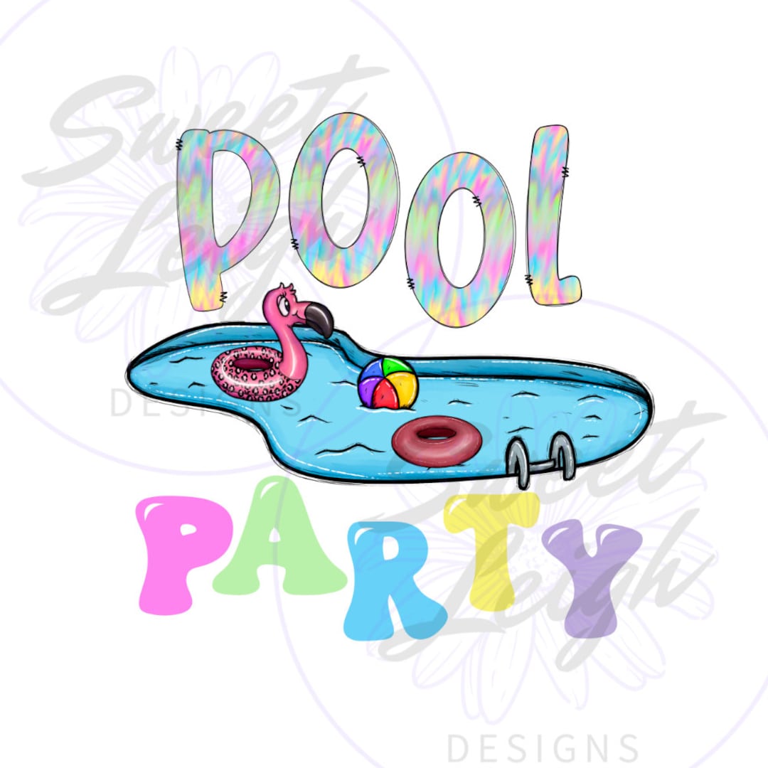 Pool Party Png, Kids Summer Png, Pool Png, Colorful Summer Png, Summer ...