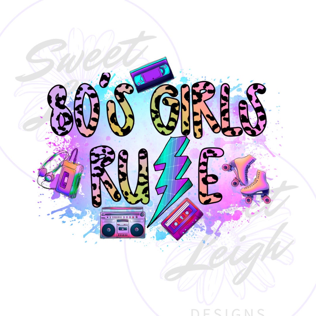 80s Girls Rule Png, 80's Png, Girl Png, Neon Png, Leopard Print Png ...