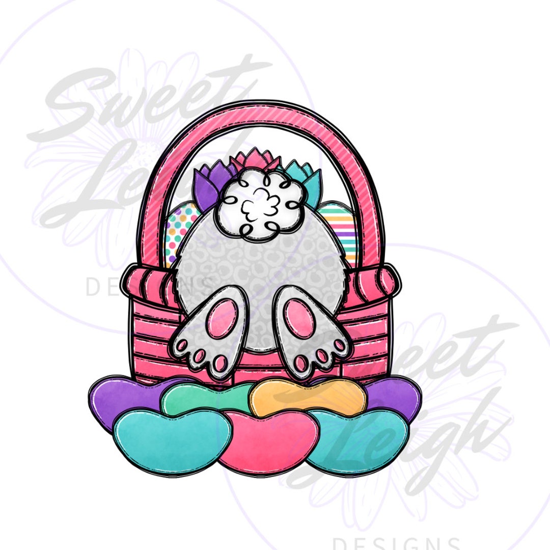 Bunny Basket PNG, Easter PNG, Sublimation PNG, Sublimation Design, Cute ...