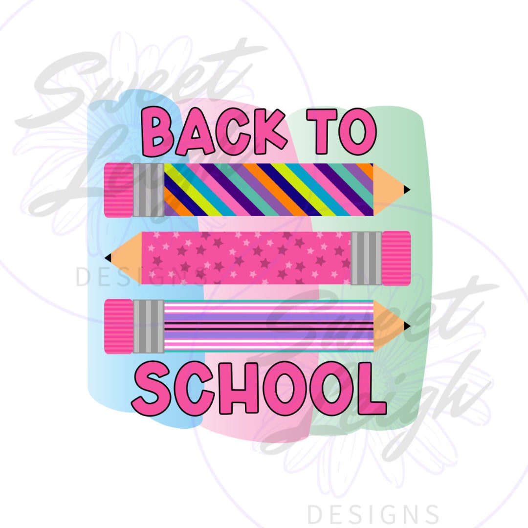Back to School Png, Pencils Png, Colorful Png, Pink Png, Bright Png ...
