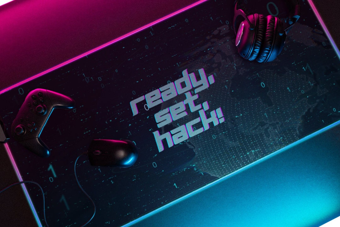 Ready, Set, Hack! | LED Gaming Mouse Pad - Etsy
