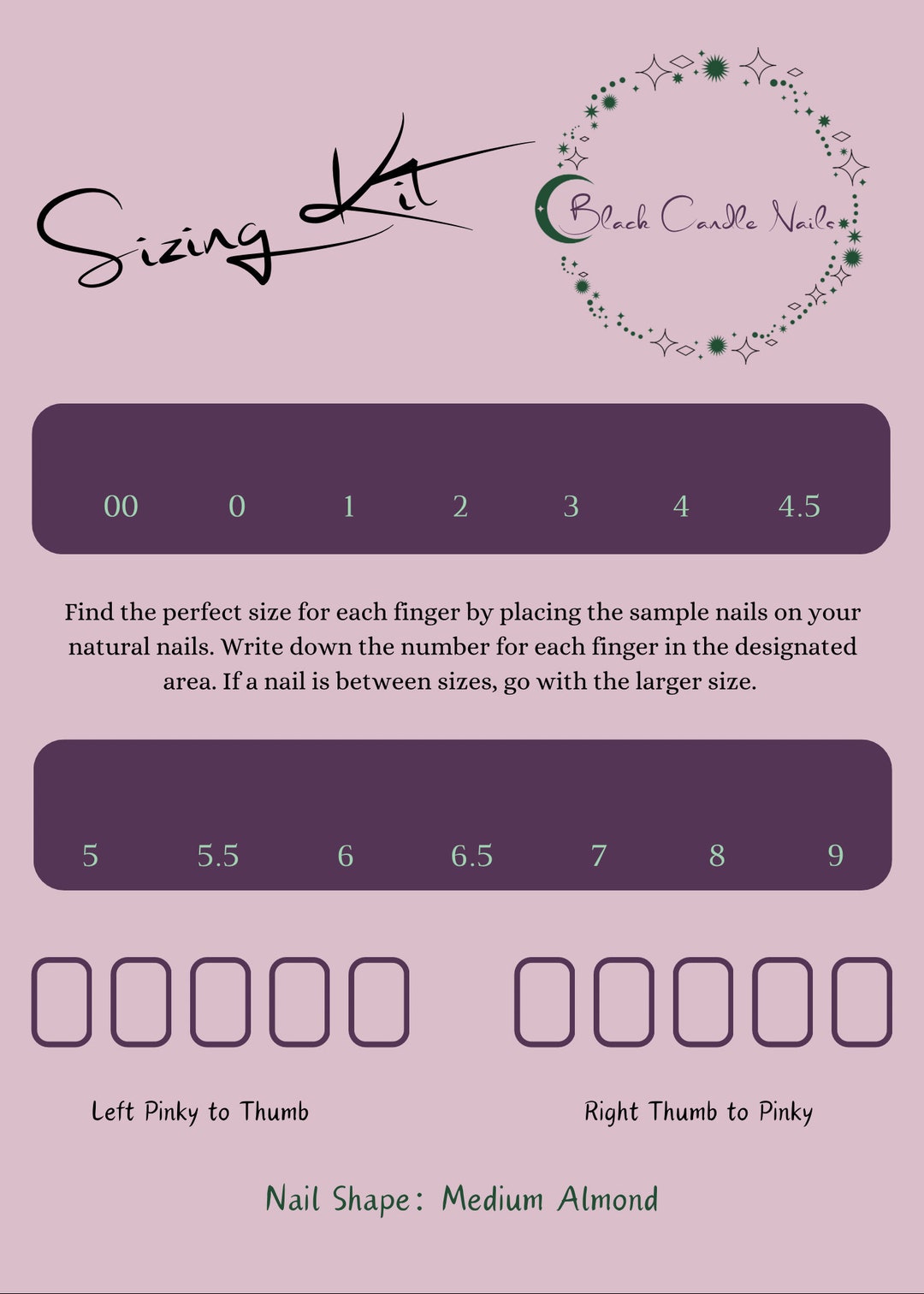 Press on Sizing Kit - Etsy