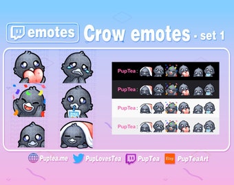 6x Cute Crow / Raven Emotes Pack for Twitch Youtube and Discord Set 10 ...