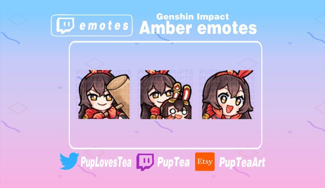 Amber Genshin Impact Emote Pack | for Twitch and Discord - Etsy