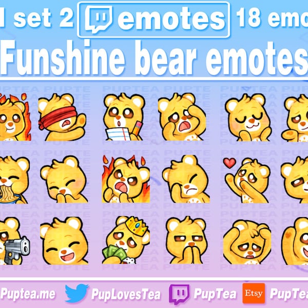 Bear Emotes Pack - Etsy