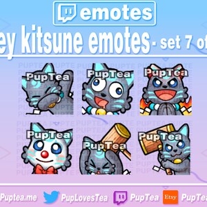 7x Cute Kitsune Emotes Pack for Twitch Youtube and Discord - Etsy