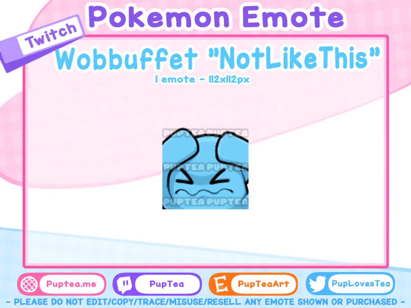 Pokemon Twitch and Discord Emote Wobbuffet Notlikethis / Scared Emote ...
