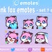 6x Cute Pink Fox Emotes Pack for Twitch Youtube and Discord Set 1 - Etsy