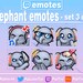 6x Cute Elephant Emotes Pack for Twitch Youtube and Discord - Etsy