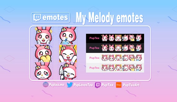 6x Cute My Mélody Emotes Pack for Twitch and Discord | Etsy Finland
