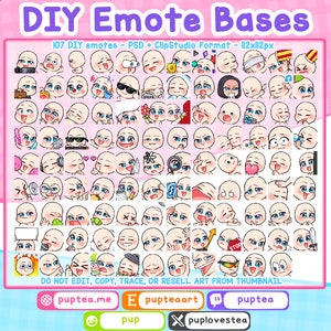 107x DIY Cute Emote Bases for Twitch, Youtube or Discord | Emote Base ...