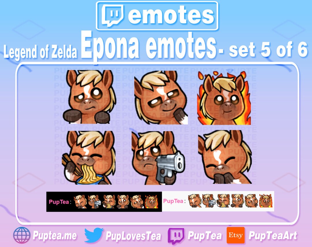 6x Cute Epona Emotes / Horse Emotes Pack for Twitch Youtube and Discord ...
