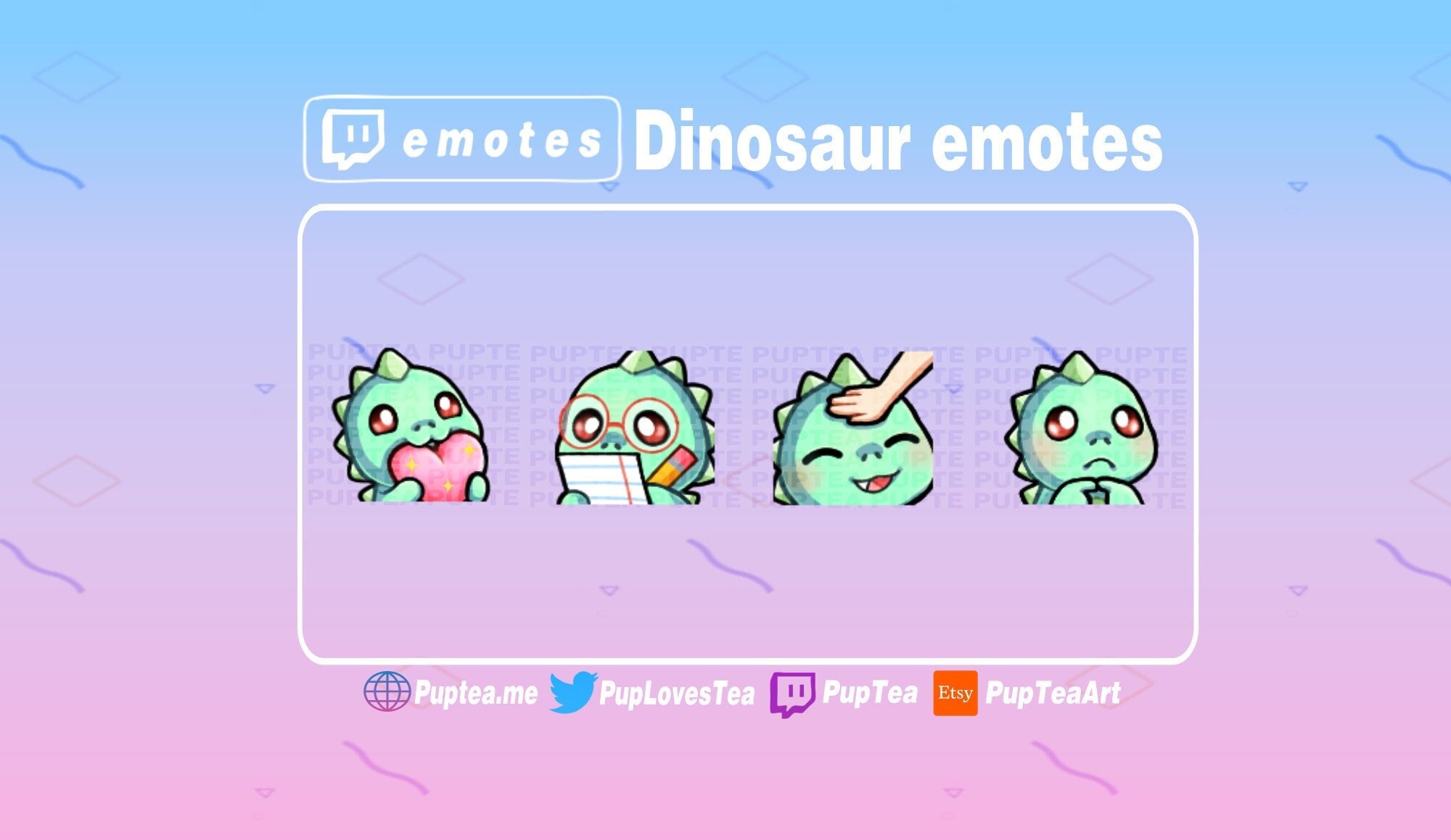 4x Cute Dinosaur Emotes Pack for Twitch Youtube and Discord - Etsy Canada