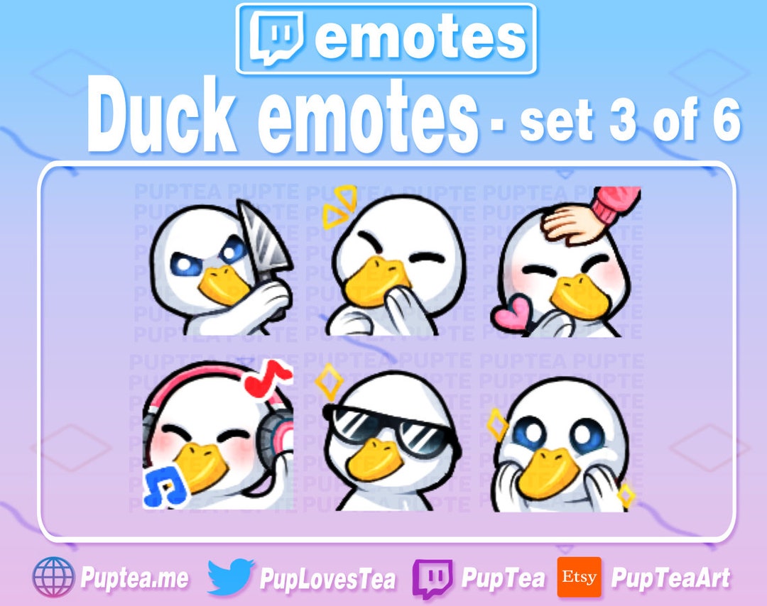 6x Cute Duck Emotes Pack for Twitch Youtube and Discord Set 3 - Etsy