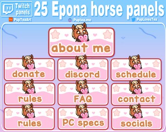 Set 4 Horse Emotes Pack for Twitch and Discord 6x Cute Epona Emotes Art ...