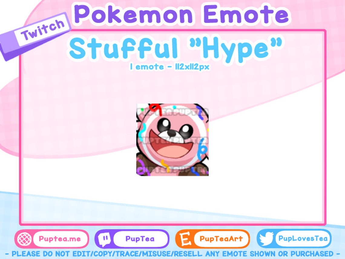Pokemon Twitch and Discord Emote | Stufful Hype Emote - Etsy